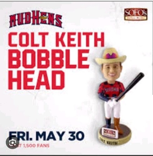 Colt KEITH Country Bobble Head 5/30/25 NIB Toledo MUDHENS 1/1500 ...
