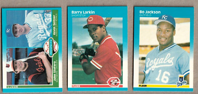 1987 Fleer Baseball Lot of 3 #369 Jackson (R) #204 Larkin (R) #652 ...