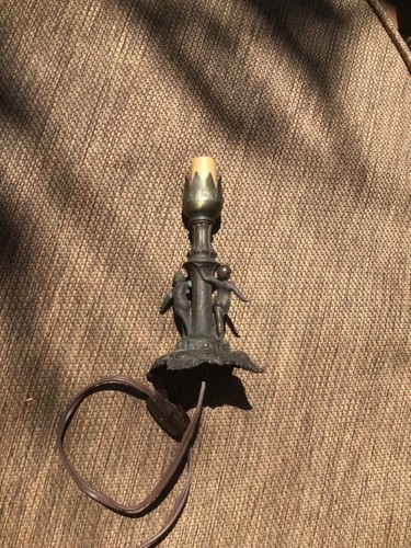 Antique L&L WMC Bronze Tiffa Mini Cherub Lamp | eBay