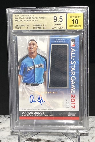 2017 Topps Update ASG Jumbo Patch Auto 10/10 ~ Aaron Judge RC **BGS 9.5 ...