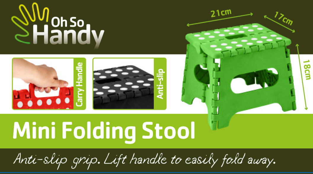 Mini Folding Stool Multi Purpose Step Anti Slip Grip Home Easy Storage ...
