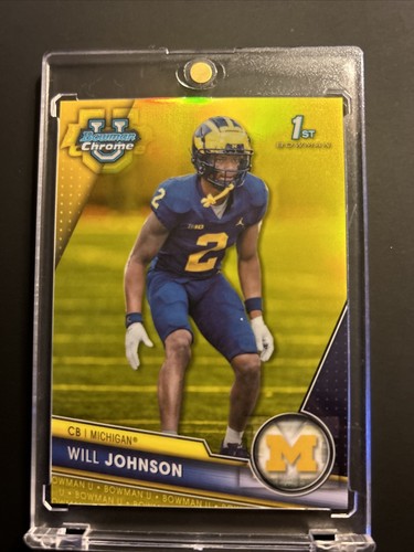 🏈 2023 BOWMAN U CHROME WILL JOHNSON 1ST YELLOW #’D /75 ...