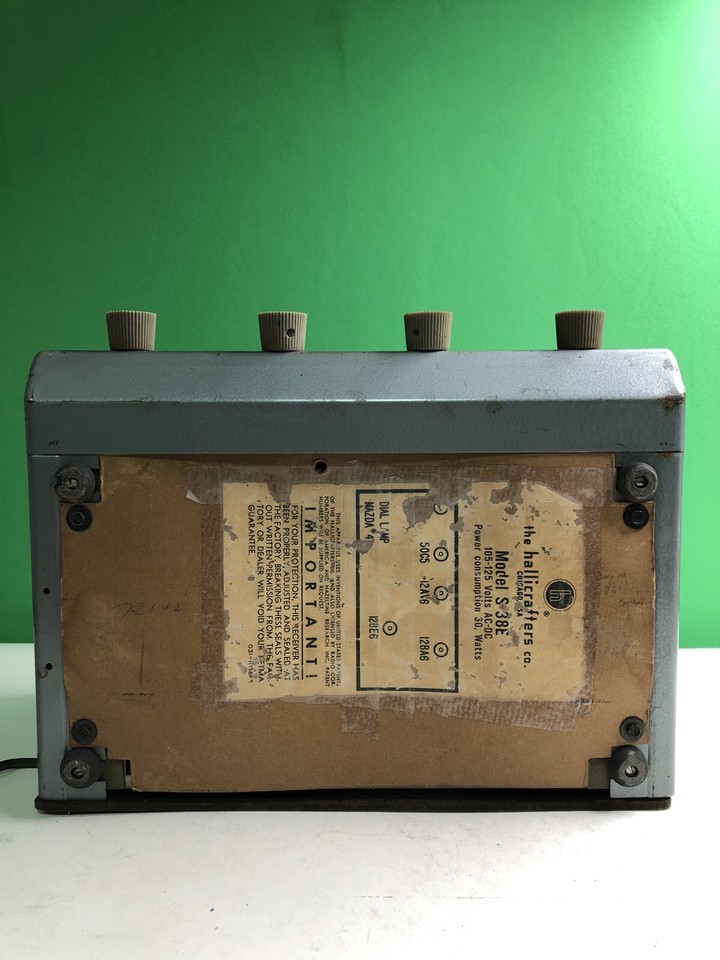 VTG Short Wave Radio Receiver By The Hallicrafters Co. MODEL S-38E ...
