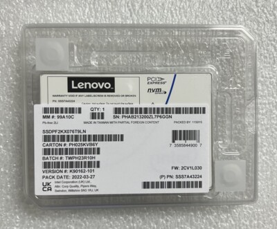 Lenovo 7.68TB INTEL D7-P5500 SERIES 2.5"NVMe GEN 4 SSD DRIVE ...