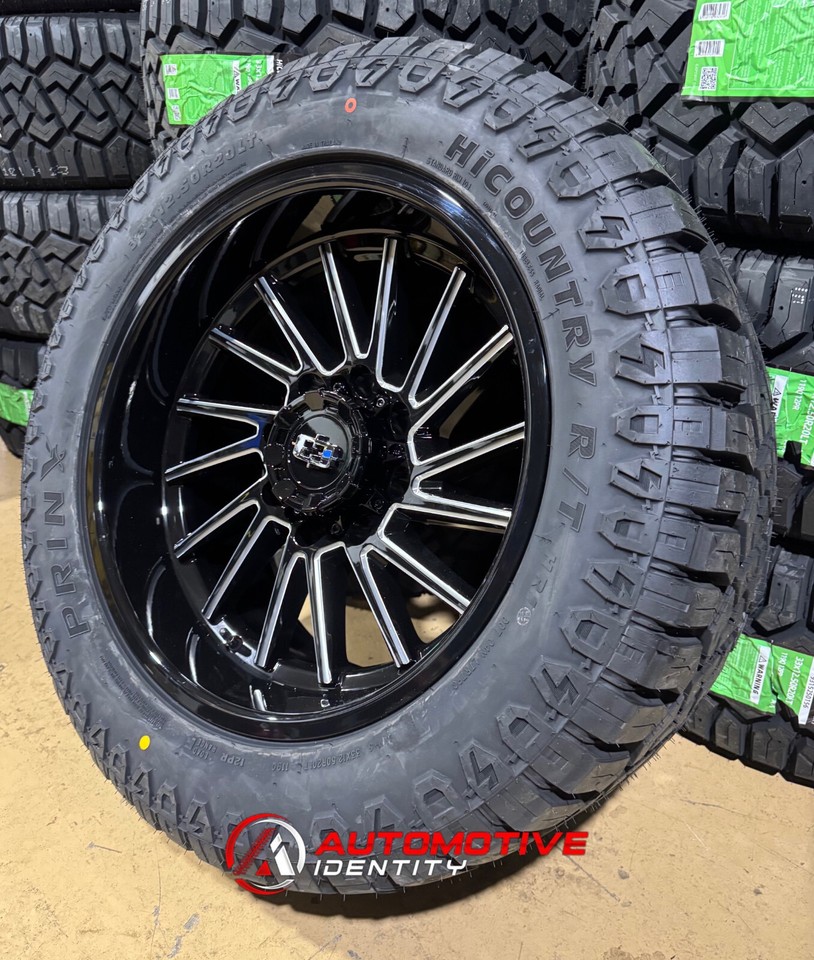 20x10 Vision Rapier Black Wheels 33" Prinx RT Tires 8x6.5 Dodge Ram ...