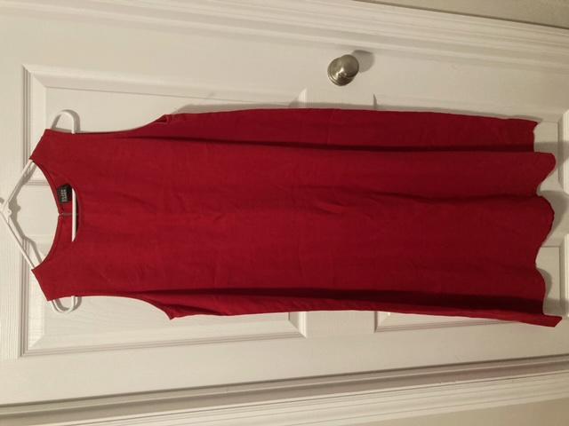 Eileen Fisher Women's Red 100% Linen long Shift Dress… - Gem