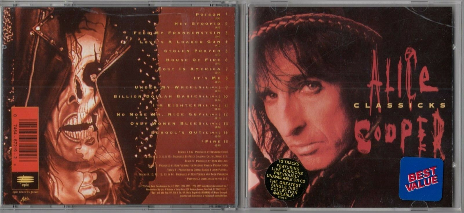 Alice Cooper - Classicks (CD, Aug-1995, Epic) HYPE STICKER 74646721926 ...
