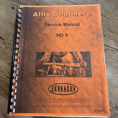 Allis Chalmers HD5 Series Crawler Service Manual (AC-S-HD5) | eBay
