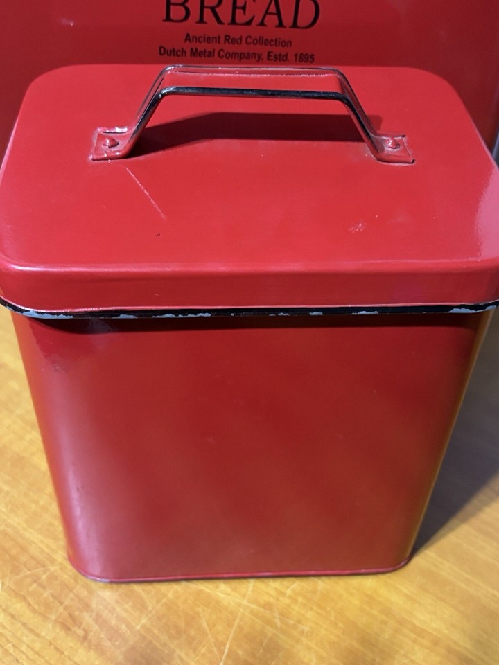 Royal Home Ancient Red Collection Bread And Cracker Tins Dutch Metal ...