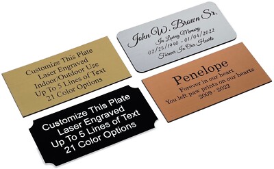 Laser Engraved Name Plate, Personalized Customized Memorial, Urn ...