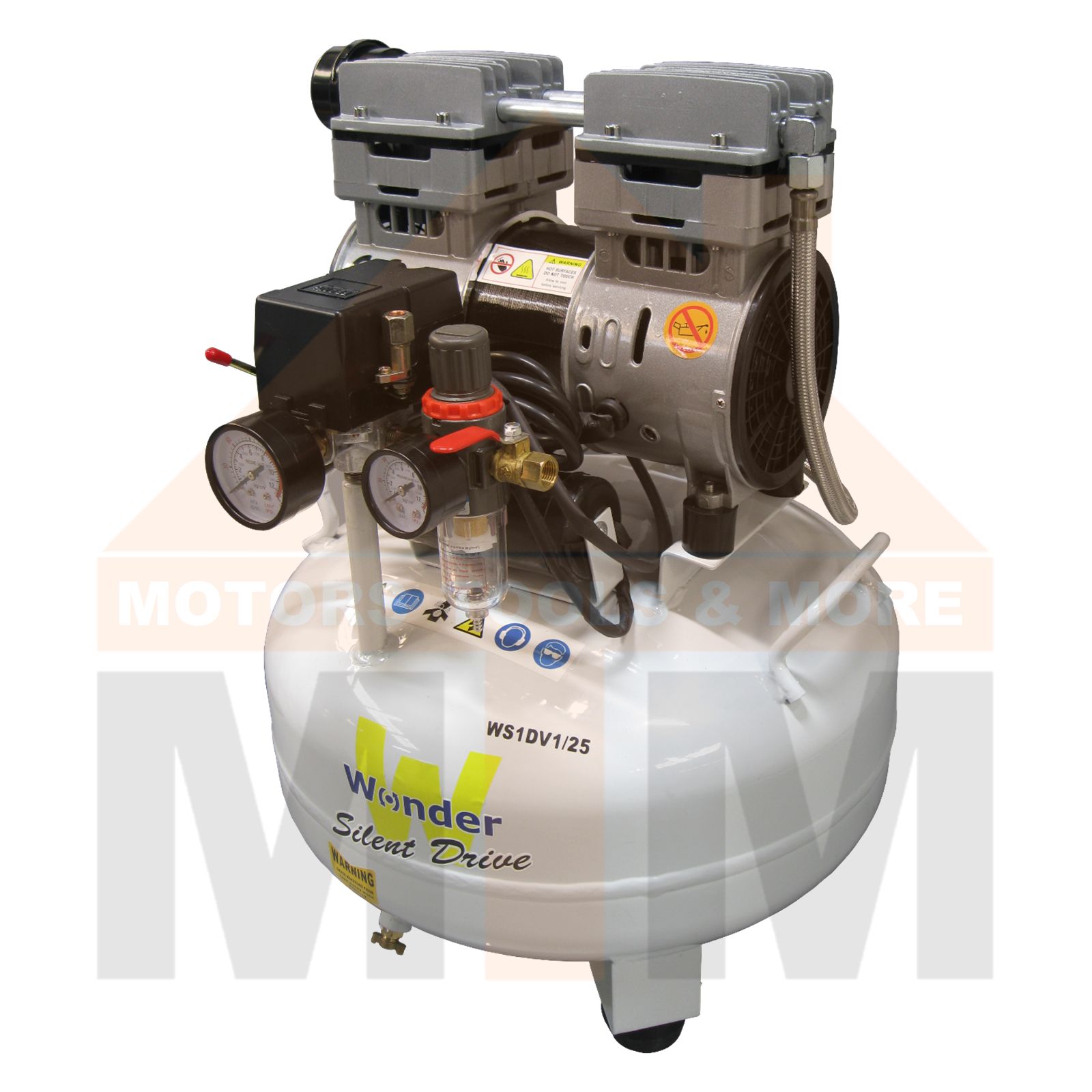 1HP 800W Silent Quiet Noiseless Air Compressor 29L Dentist Medical Lab ...