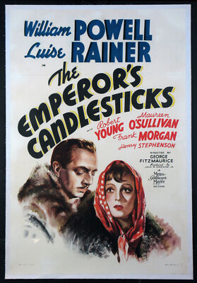 THE EMPEROR’S CANDLESTICKS WILLIAM POWELL LUISE RAINER 1937 1-SHEET ...