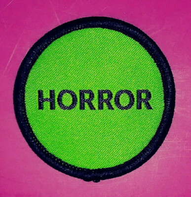 HORROR Section - Woven PATCH, iron-on - VHS, 80s, video store, tape ...