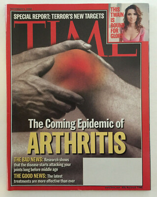 Time Magazine December 9, 2002 The Coming Epidemic Of Arthritis Shania ...