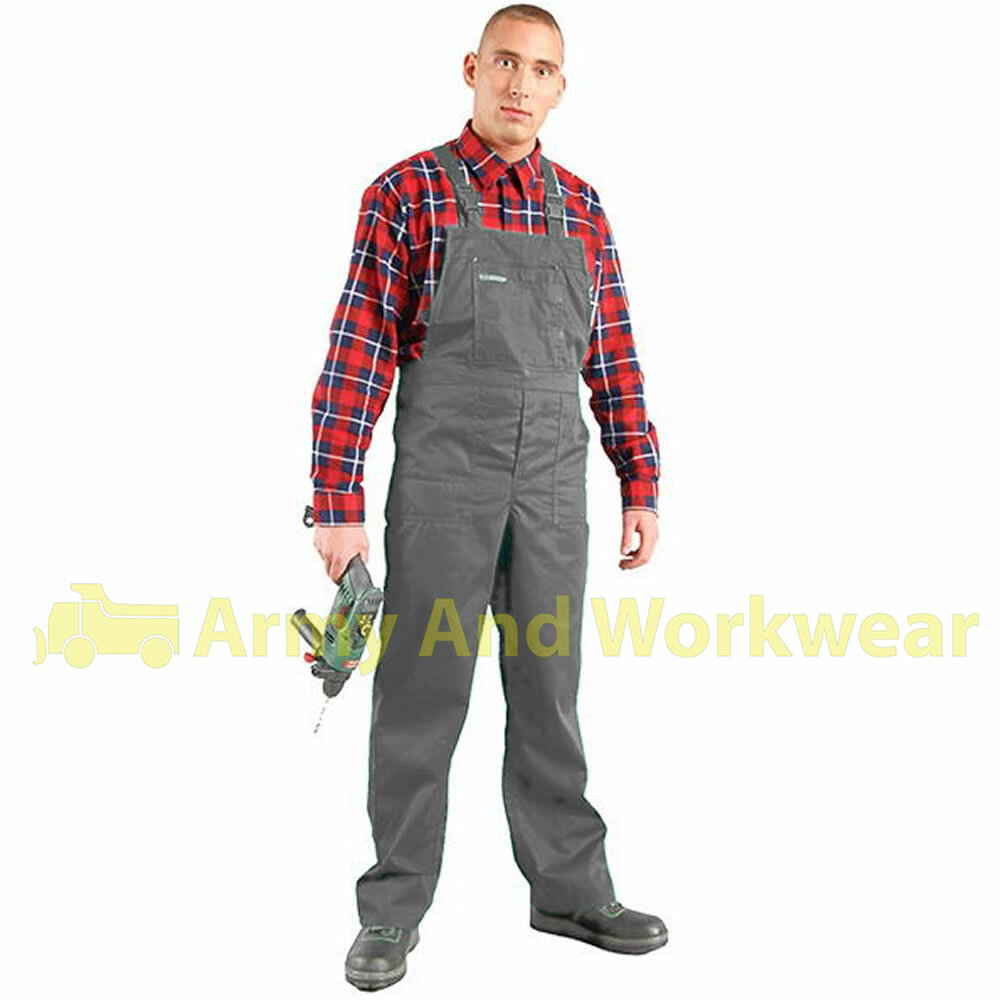 Bib and Brace Overalls Painters Decorators Work Trousers Half Elastic ...