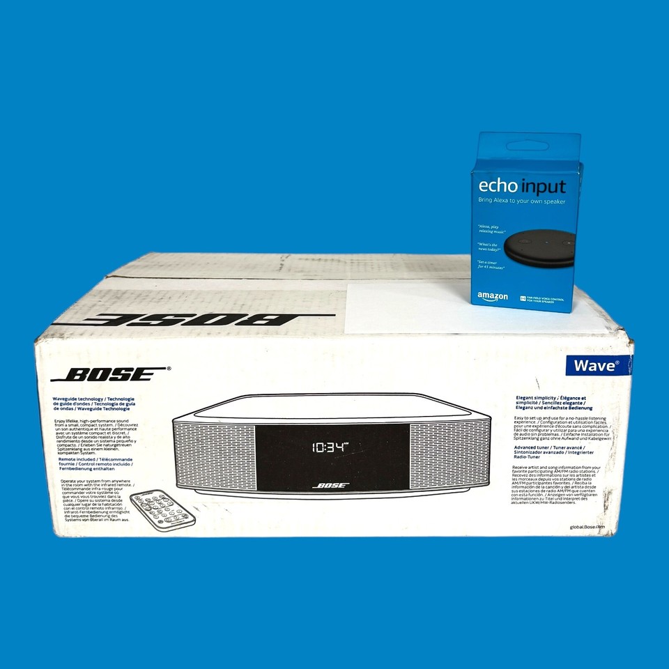 MINT Bose Wave Radio IV 4, Silver + Ice Blue Grilles, ALEXA / BLUETOOTH ...