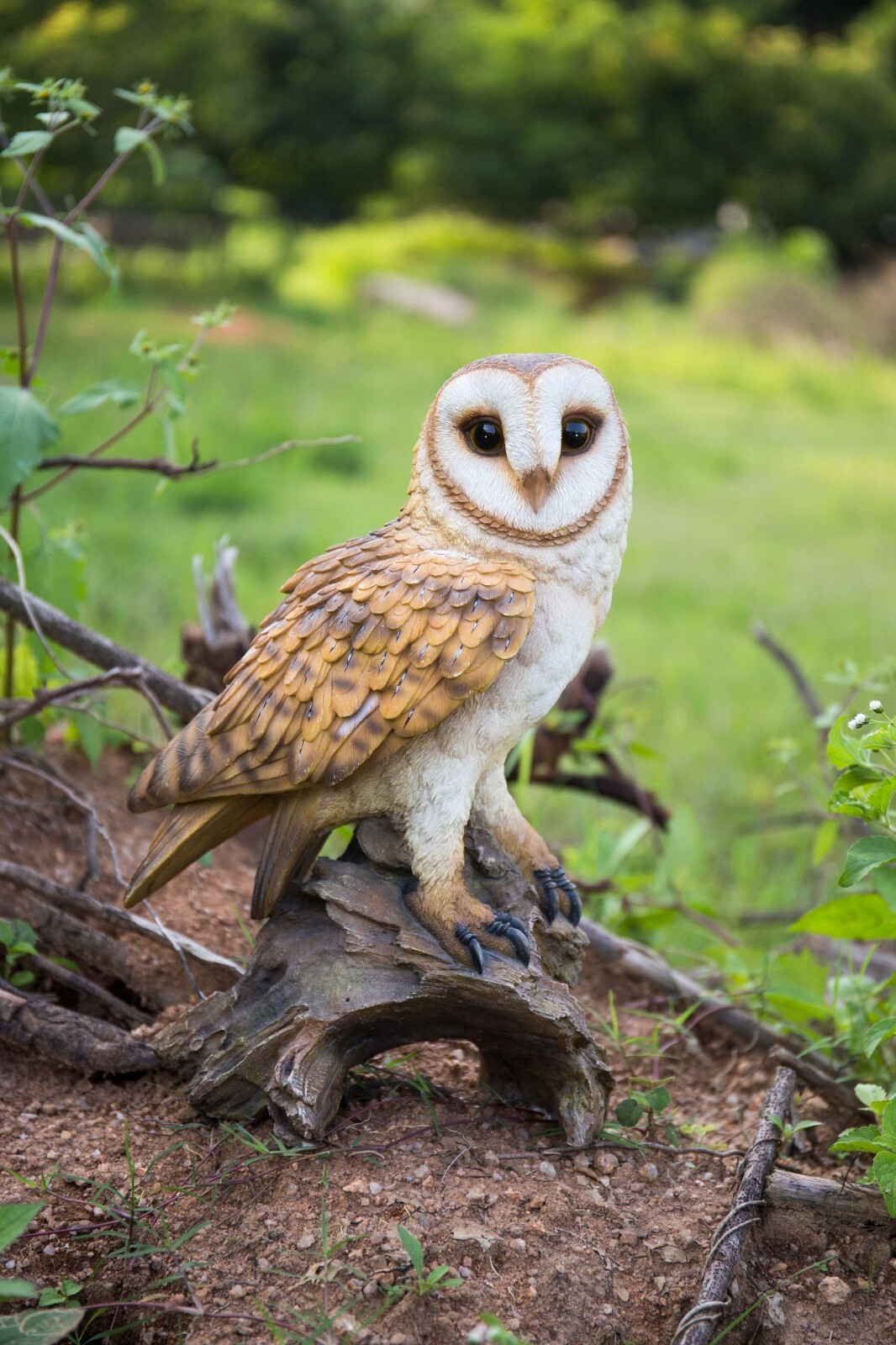 Owls Collection on Stump Garden Statue, Garden Decoration, Home Decor ...
