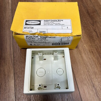 Hubbell MediaTrak Non-Metallic Raceway System Surface Mount 2-Gang Box ...