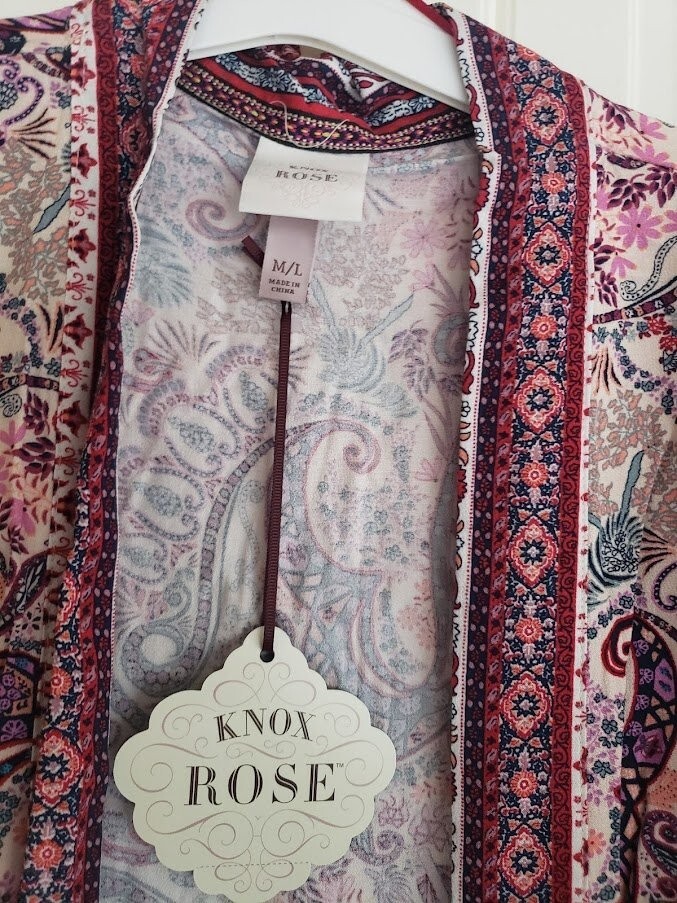 Knox Rose Paisley Kimono Duster Cardigan -Womens M / L - NEW | eBay