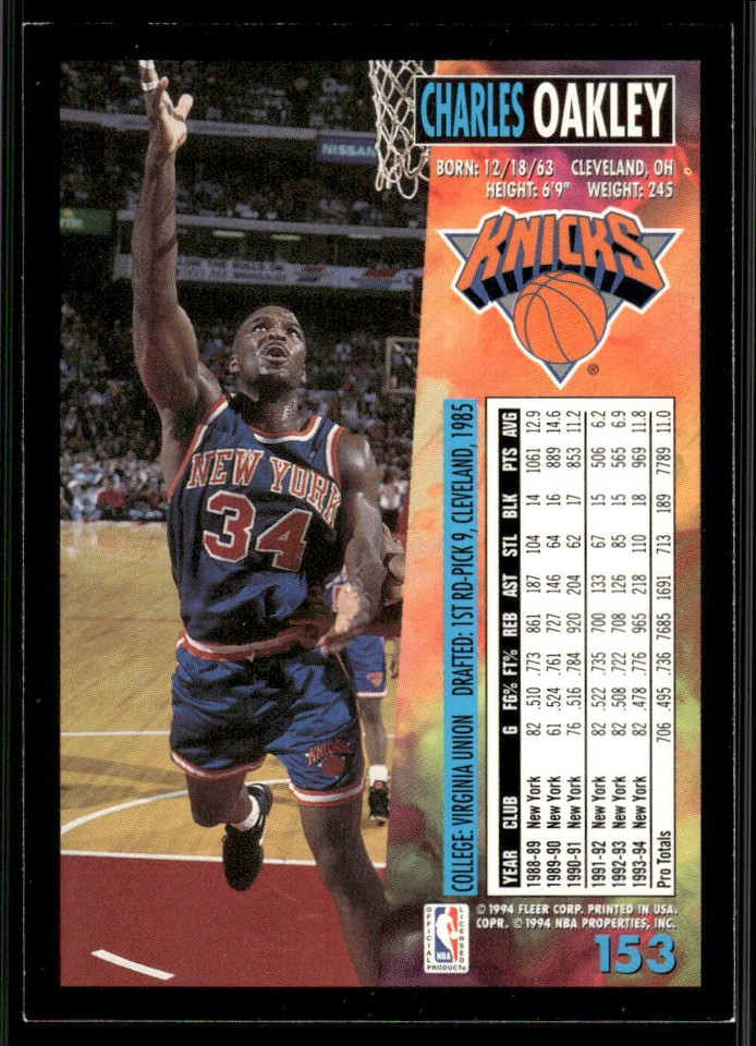 1994-95 Fleer #153 Charles Oakley | eBay