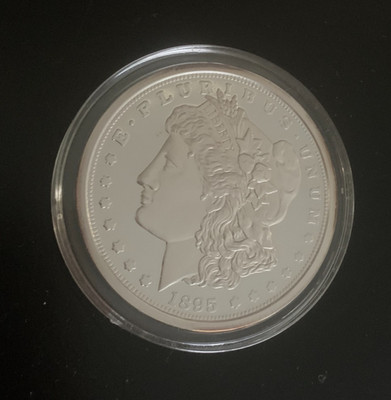 US Silver Plated Uncirculated Morgan Dollar COPY 1895 Serialized FB1896 ...