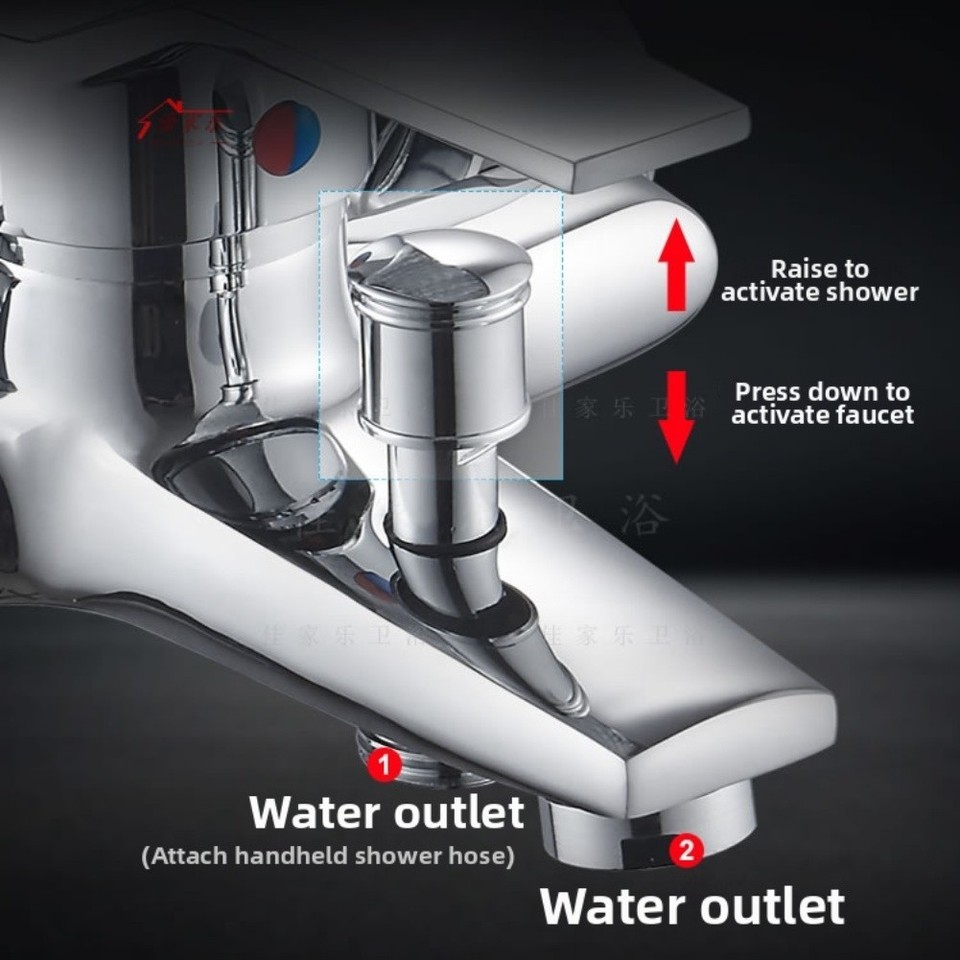 Brass Core Spring Water Divider for Bathtub Faucet Triple Water Control ...