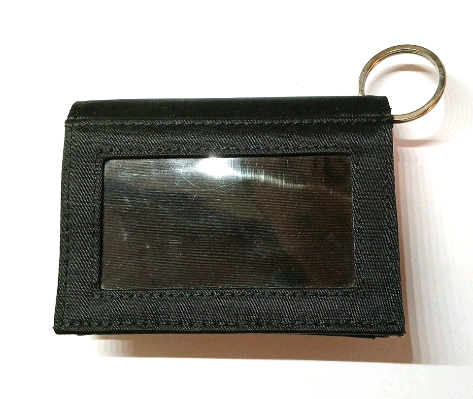 Kate Spade Black Credit Card ID Wallet Keychain Change Purse Zipper NEW ...