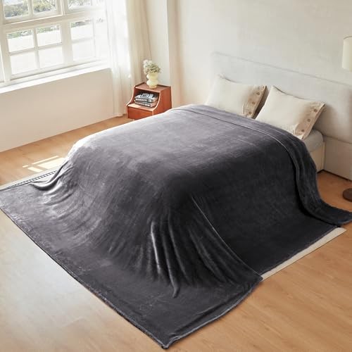 Oversized King Fleece Blanket 120x120 inches, Soft Cozy 120"x120" Dark ...