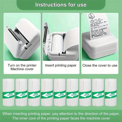 10pcs Thermal Printer Sticker Self-Adhesive Labels Black & White for ...