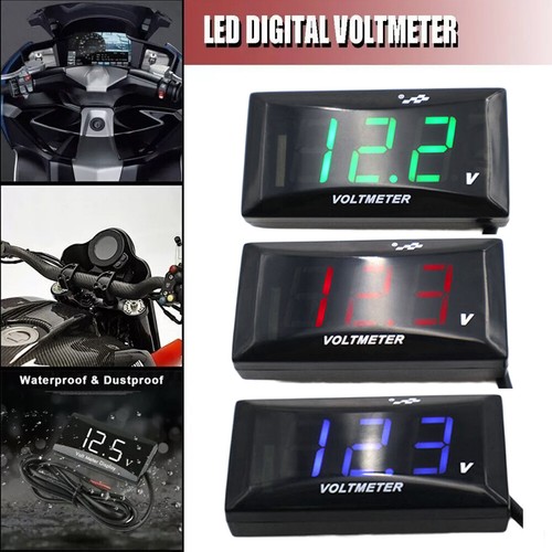 12V LED Digital Display Voltmeter Car Motorcycle Voltage Volt Gauge ...