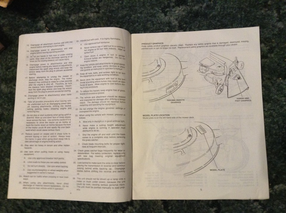 772-3988A - is a New Operators Manual For A Cub Cadet 336 46 Inch Mower ...
