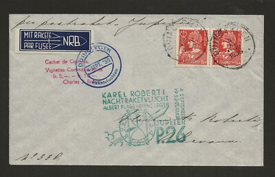 1935 BELGIUM rocket mail COVER P.26 JUPITER - EZ 6C1b | eBay