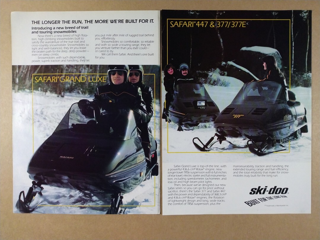 1984 Ski-Doo Safari Grand Luxe 447 377 Snowmobiles vintage print Ad | eBay