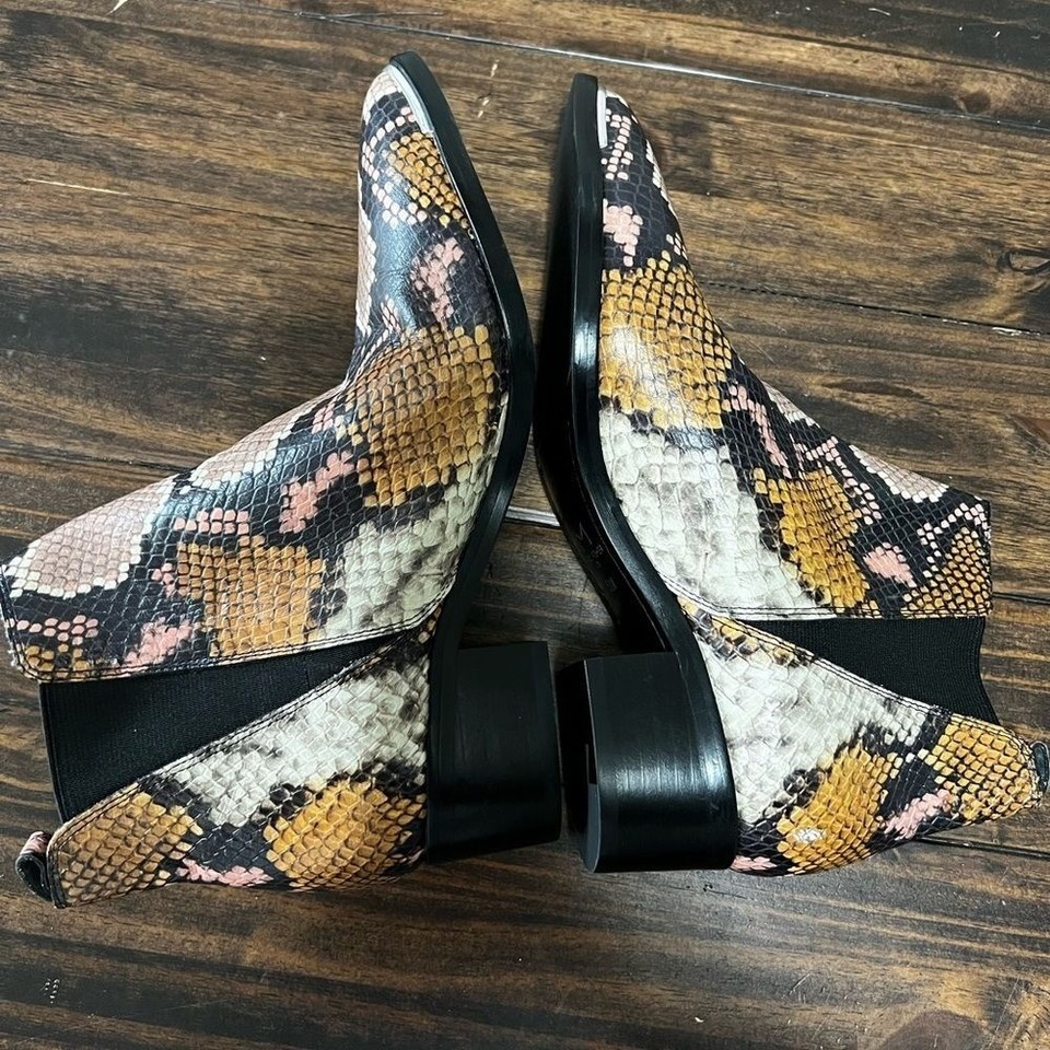 New Marc Fisher snake skin ankle boots size 5 colors black, tan, cream ...