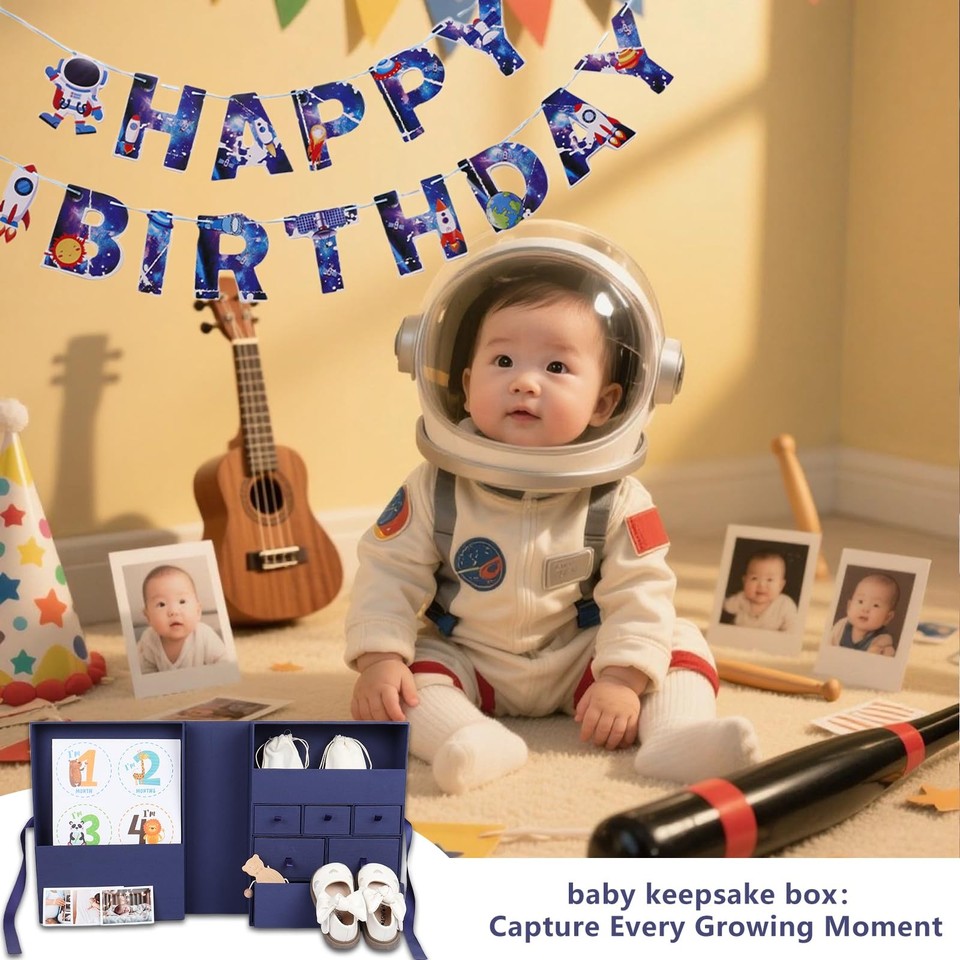 Memory Box for Kids,Baby Keepsake Box, Large Memory Box Drawer-Style ...