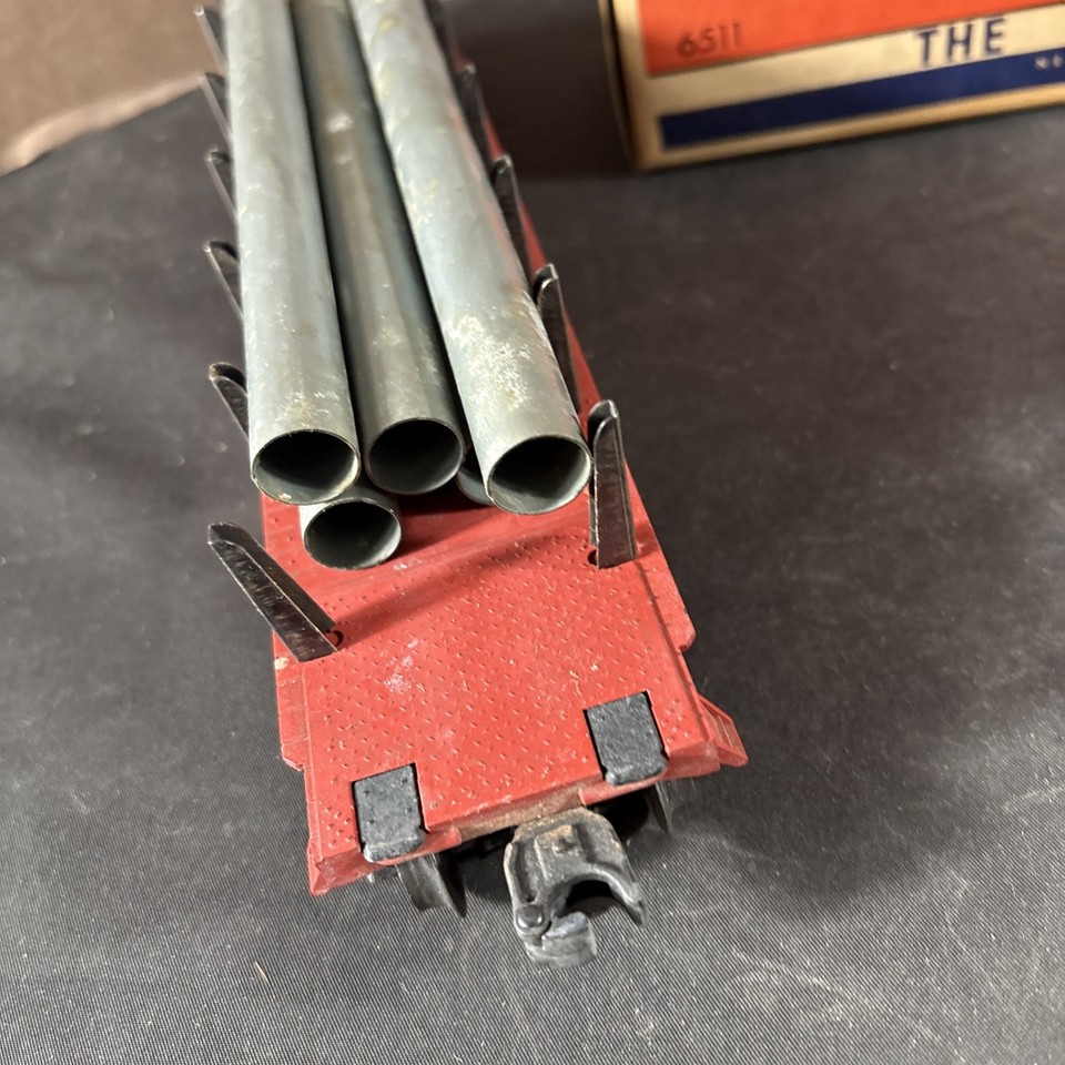 LIONEL TRAINS PIPE CAR POST WAR VINTAGE 6511 BOXES O GAUGE MODEL TRAIN ...