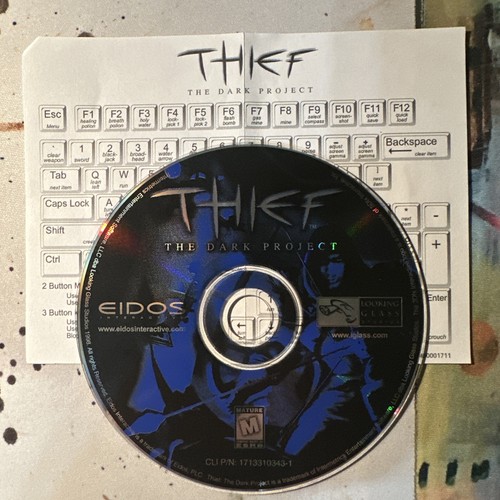 CD ROM Game- Thief- The Dark Project, Eidos Entertainment, Copyright ...