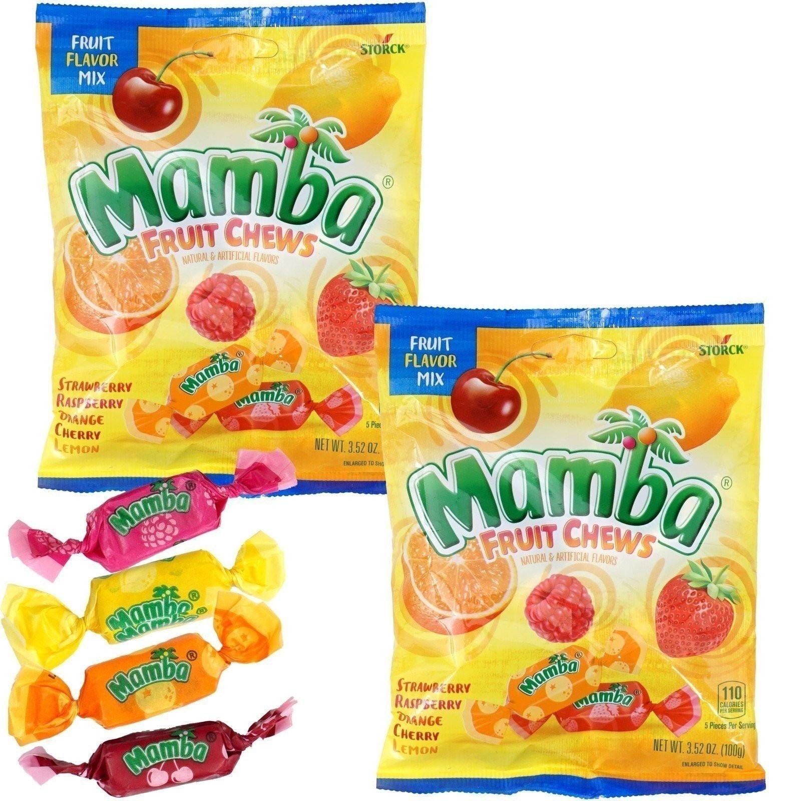 Fruit Chews Mamba Candy, Mamba Fruit Chews, Pack of 2 (3.52 Ounce Each ...