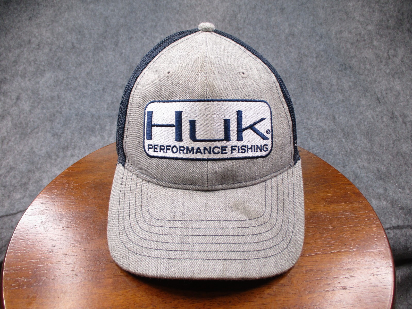 Huk Fishing Hat Cap Snapback Gray Adjustable Mesh Trucker Baseball ...