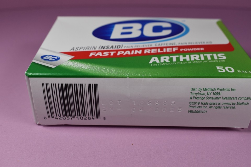 BC Powder Fast Pain Relief Arthritis Aspirin NSAID & Caffeine 50 pk ...