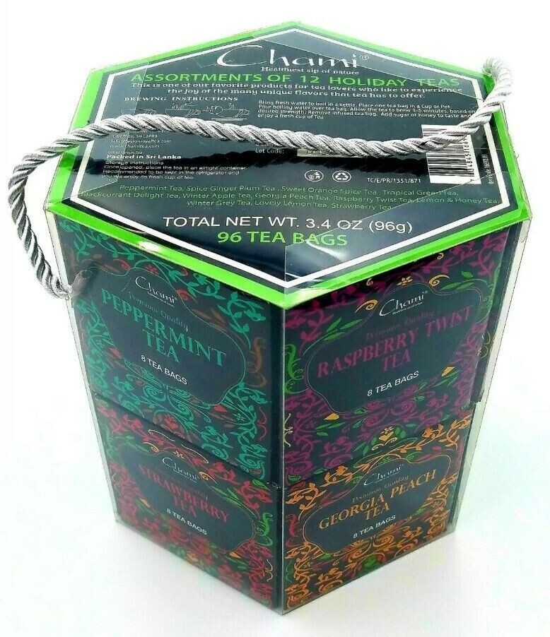 Chami BEST Gift Set 12 Flavor 96 Tea Bag Sachet Assortment Winter ...
