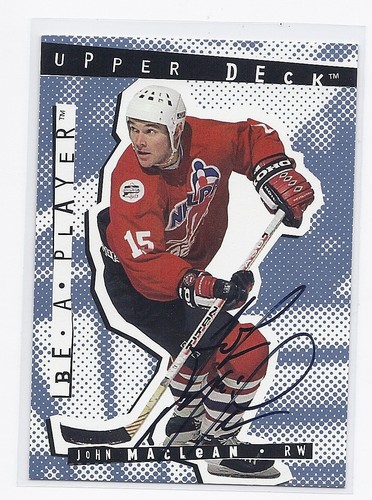 94-95 1994-95 BE A PLAYER JOHN MacLEAN AUTOGRAPH AUTO 134 NEW JERSEY ...