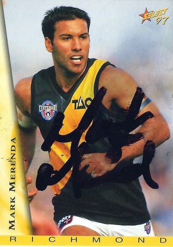 Signed 1997 RICHMOND TIGERS AFL Card MARK MERENDA | eBay