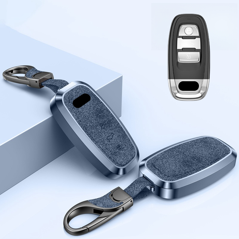 Aluminum Alloy Leather Car Key Case Cover For Audi RS4 RS5 S3 Q5 Q7 TT ...