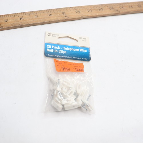 (20-Pk) Commercial Electric Telephone Wire Nail-In Clips White 183906 ...