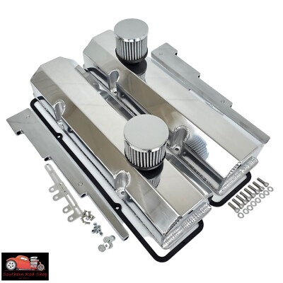 Small Block Chevy Polished Aluminum Fabricated Valve Covers SBC 350 400 ...