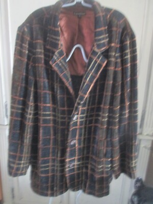 FANTASTIC MENS LOOMINUS MULTI COLOR PLAID CHENILLE RAYON BLAZER JACKET ...