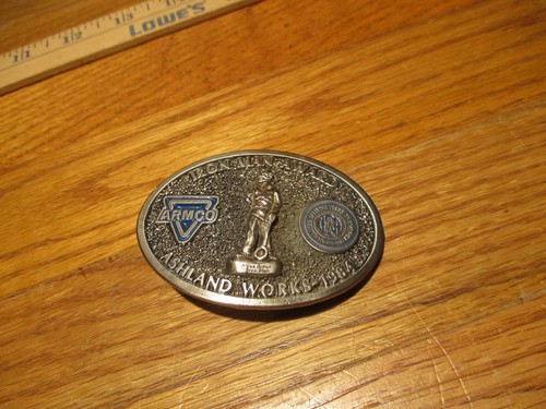 ARMCO Iron Man Belt Buckle 1984 Ashland Works | eBay