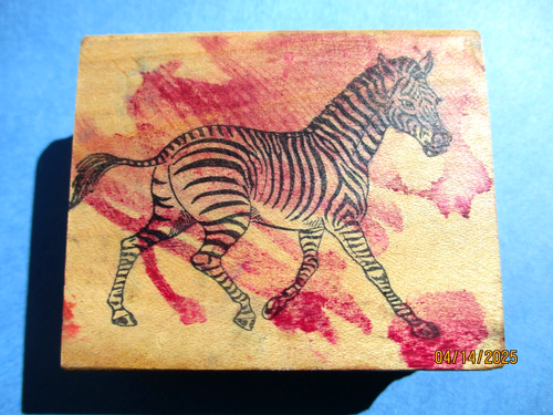 ZEBRA PRANCING RUBBER STAMP WOOD MTD VINTAGE | eBay
