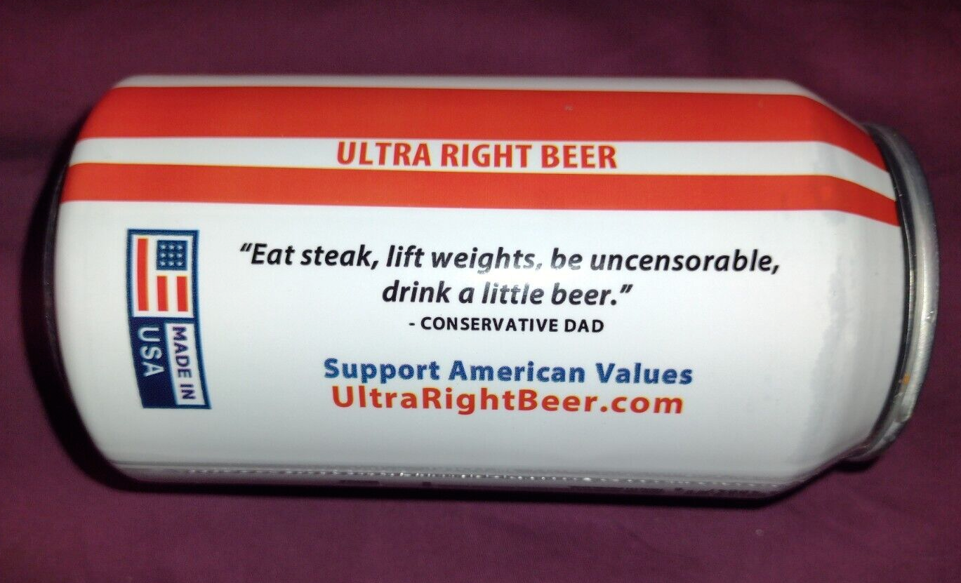 Conservative Dad's Ultra Right Empty Beer Can 100% Woke-Free UNOPENED ...